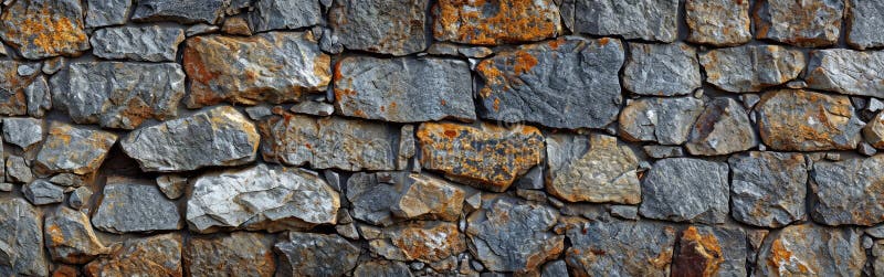Rusty Stone Wall with Rocks Stock Illustration - Illustration of ...