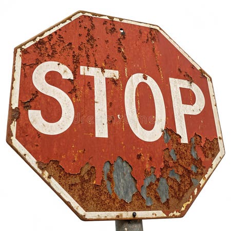 Rusty Stop Sign Isolated on White Background Stock Illustration ...