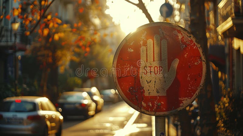 Rusty Stop Sign in Warm Sunlight Stock Image - Image of field, life ...