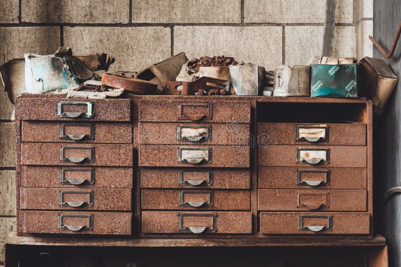 Rusty Storage Bins - Abandoned Brewery - Cincinnati, Ohio Stock Photo ...