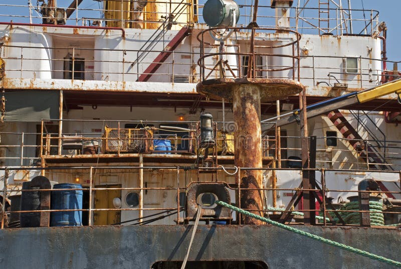Rusty Superstructure of a Ship Stock Photo - Image of ship, nautical ...