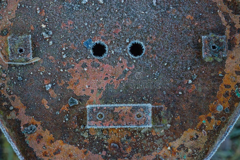 Rusty surface with holes. stock image. Image of abstract - 52579925