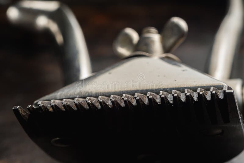 On a Rusty Surface Manual Clipper. Close Up. Rustic Stock Image - Image ...