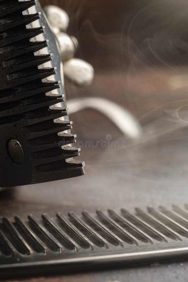 On a Rusty Surface are Old Barber Tools. Vintage Manual Hair Clipper ...