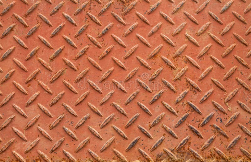 Rusty Surface of Old Checkered Plate Stock Image - Image of industrial ...