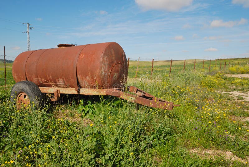 Rusty tank stock image. Image of field, plants, countryside - 24447427
