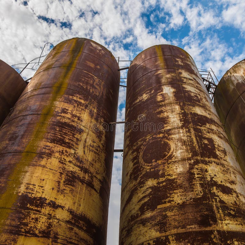 Rusty tanks stock photo. Image of round, ferruginous - 45212844