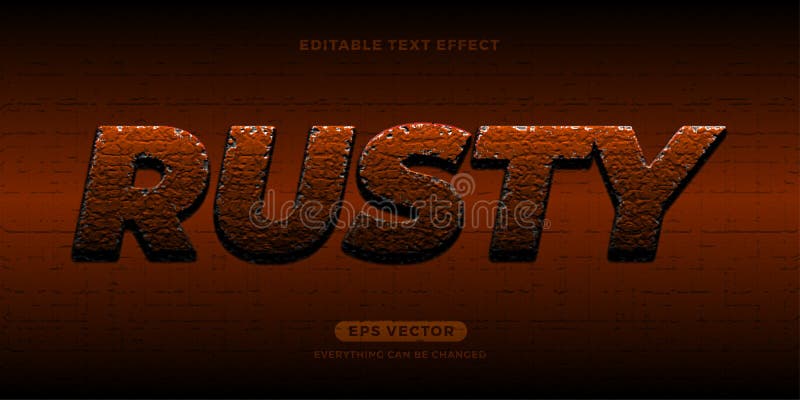 Rusty text effect stock vector. Illustration of rust - 216006327