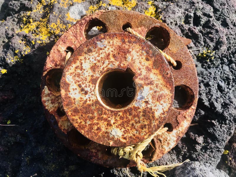 Rusty Texture on Circle Steel Surface. Close Up Stock Photo - Image of ...