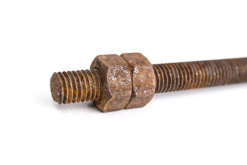 Rusty Threaded Rod on a White Background Stock Image - Image of grunge ...