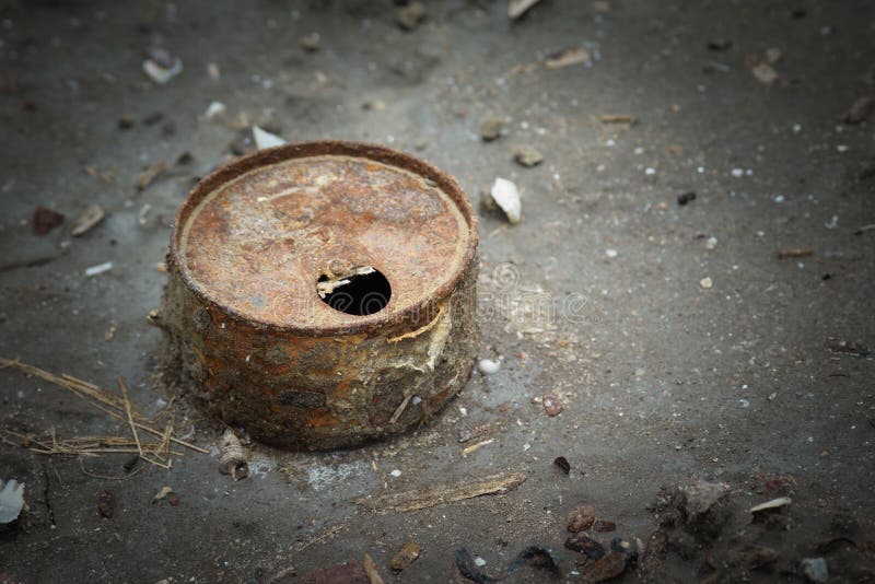 Rusty tin can stock photo. Image of rock, environment - 72097136
