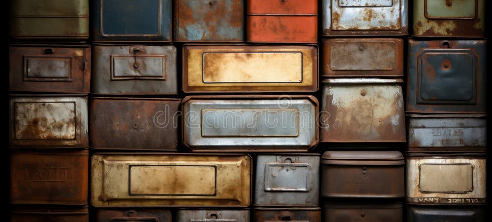 Rusty Tin Old Container Boxes Texture. Tin Texture Wallpaper Background ...