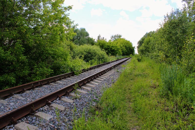 Rusty track rails. stock image. Image of transportation - 95458635