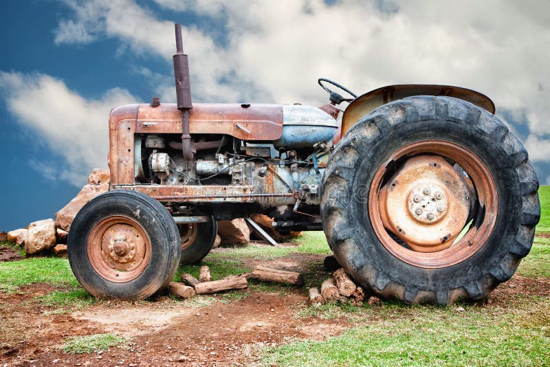 Rusty tractor stock image. Image of equipment, white - 63485951