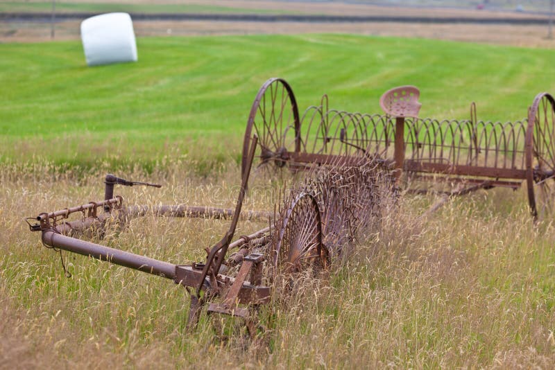 Rusty Plows on a Field of Iceland Stock Image - Image of nature ...