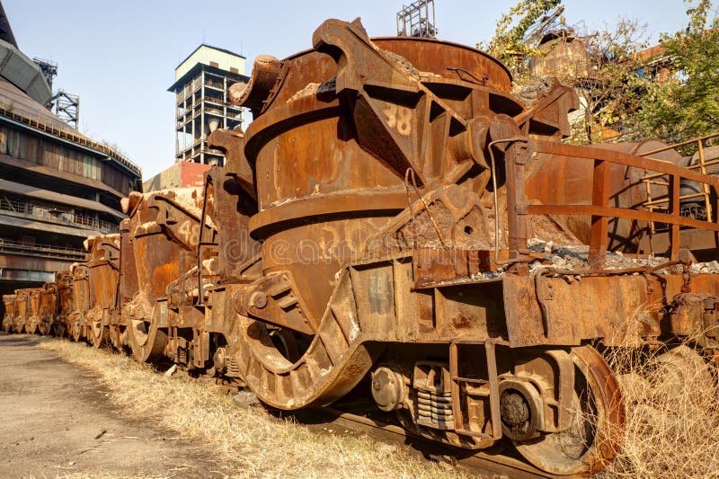 Old rusty train cars stock image. Image of antique, journey - 4604275
