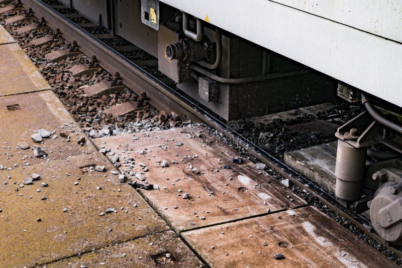 Rusty Train Close Up at Old Scratched Train Tracks Stock Image - Image ...