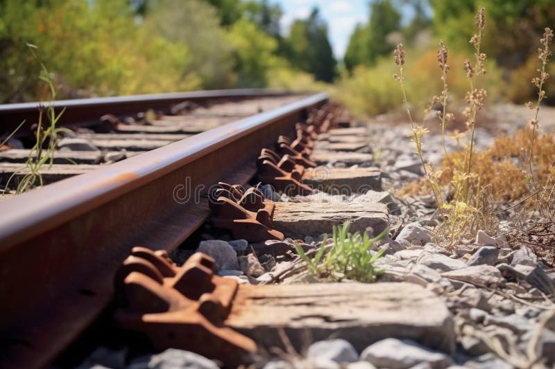 Rusty Train Tracks. Ai Generated Stock Illustration - Illustration of ...