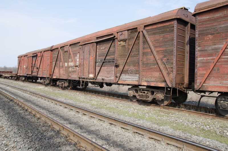 Rusty train wagons stock photo. Image of destination - 20023562