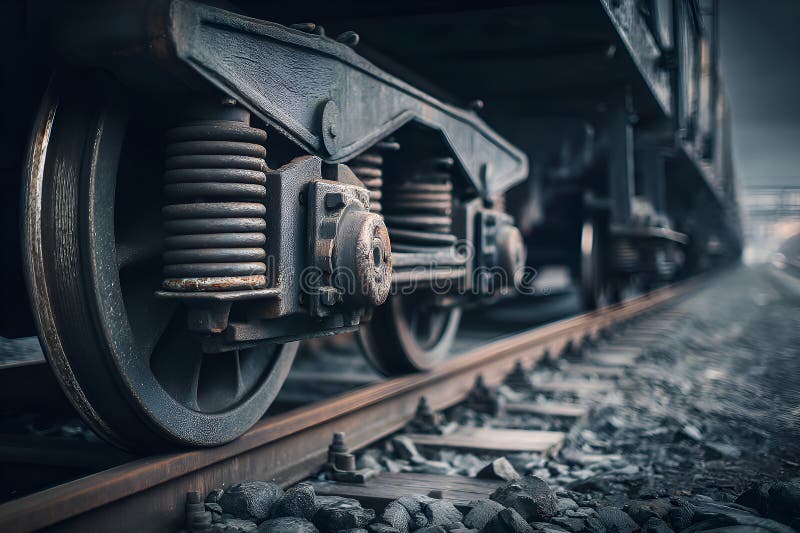 Rusty Train Wheels Standing on Railroad Tracks Stock Image - Image of ...