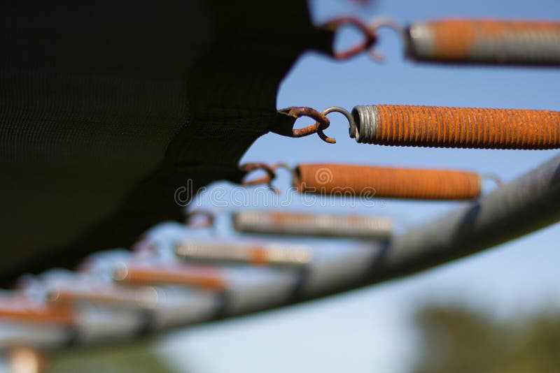 Rusty trampoline. stock image. Image of sport, play, color - 44270475