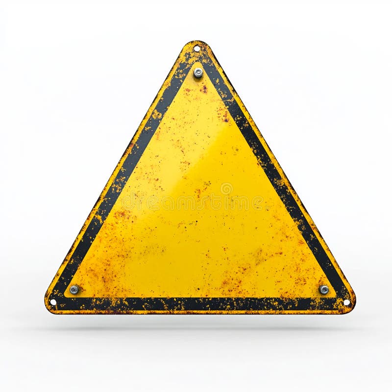 Rusty Triangle Warning Sign White Background Stock Illustration ...