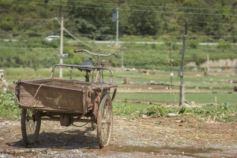Rusty Tricycle, a Bicycle with Three Wheels Stock Photo - Image of ...