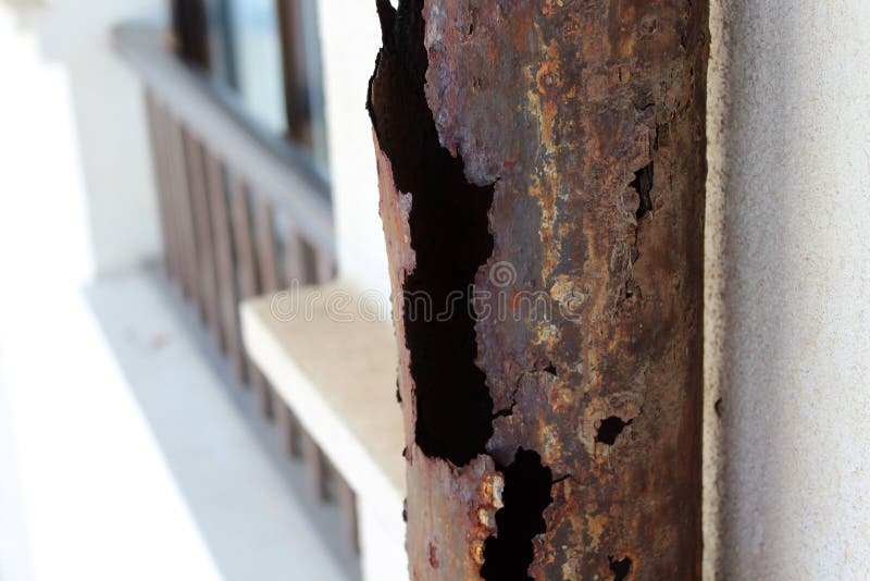 Rusty tube pipe photo stock photo. Image of oxide, hole - 87396024