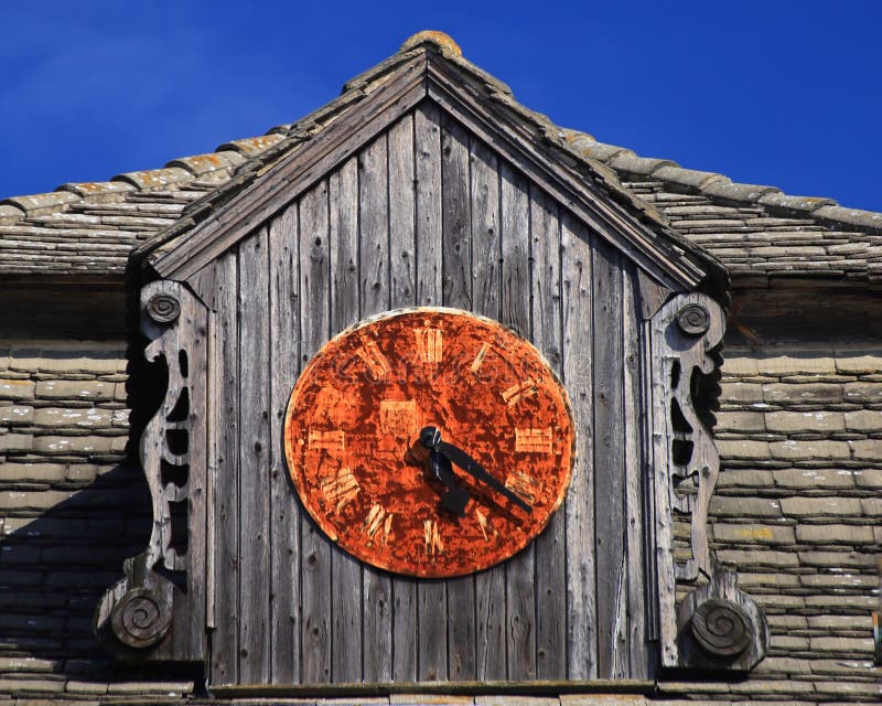 Rusty Turret Clock on a Sunny Day Stock Photo - Image of watch, outside ...