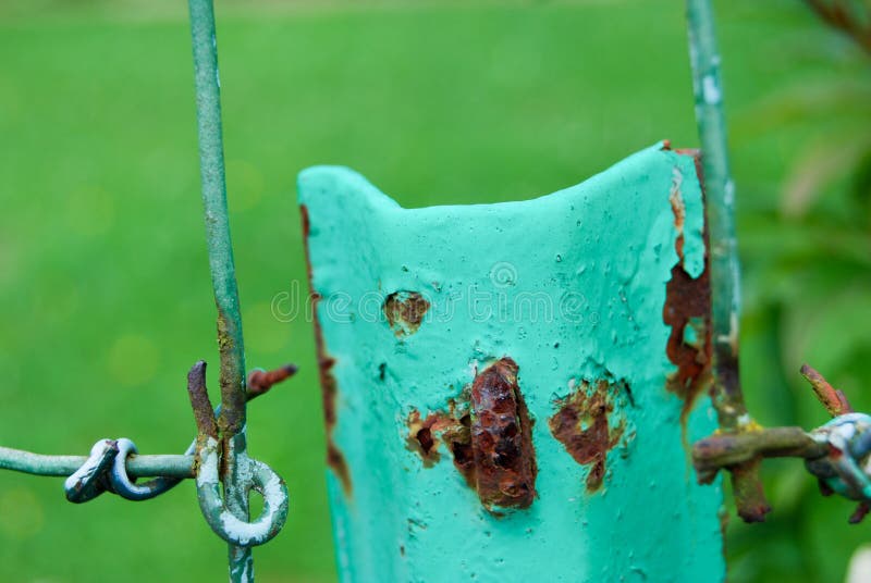 Rusty and Twisted Wire on a Fence in a Countryside Field Stock Image ...
