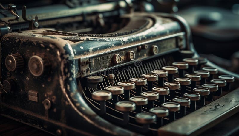 Rusty Typewriter Key, a Nostalgic Journalist Memories Generated by AI ...