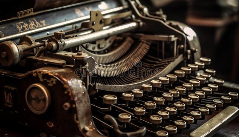 Rusty Typewriter Keyboard Types Out Nostalgic Memories Generated by AI ...
