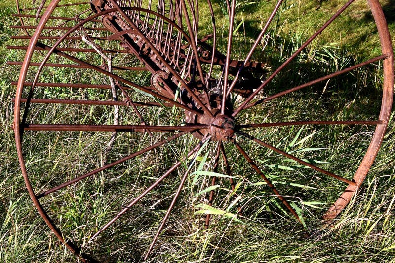 Rusty Dump Rake Used for Making Hay Windrows. Stock Image - Image of ...