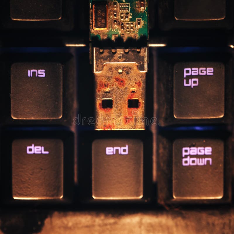 Rusty USB Flash Drive Connector Stock Photo - Image of played, date ...
