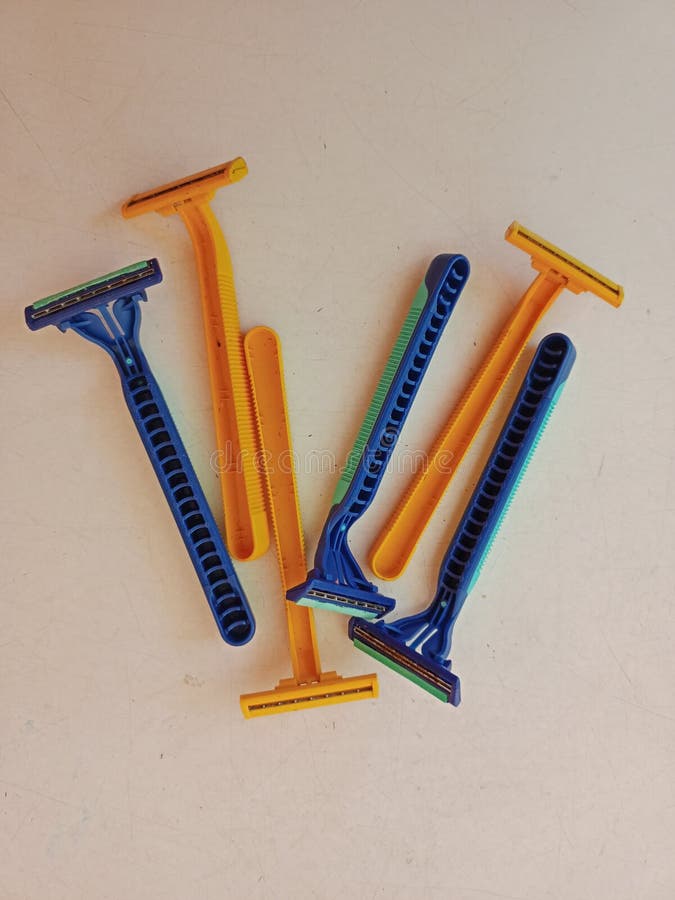 Rusty, Used Men S Razor, Orange and Blue. Stock Photo - Image of rusty ...