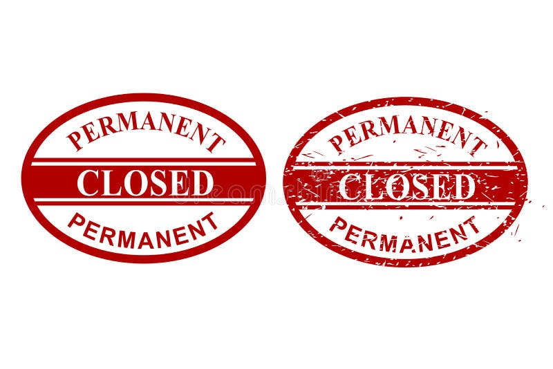 Rusty Vector Oval Red Rubber Stamp, Permanent Closed, Isolated on White ...