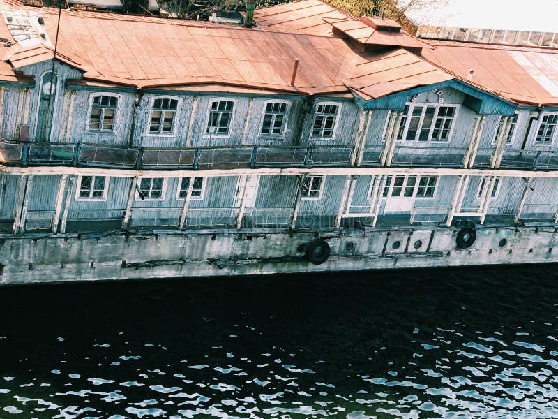 Rusty Vintage Abandoned Ship Ferry Stock Photo - Image of retro, object ...