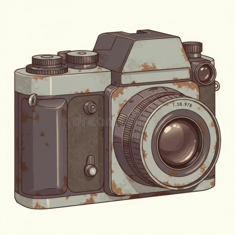 Rusty Vintage Camera Pixel Art Illustration Stock Illustration ...