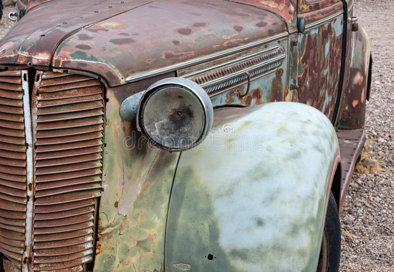 Rusty vintage car details stock image. Image of abandoned - 210426859