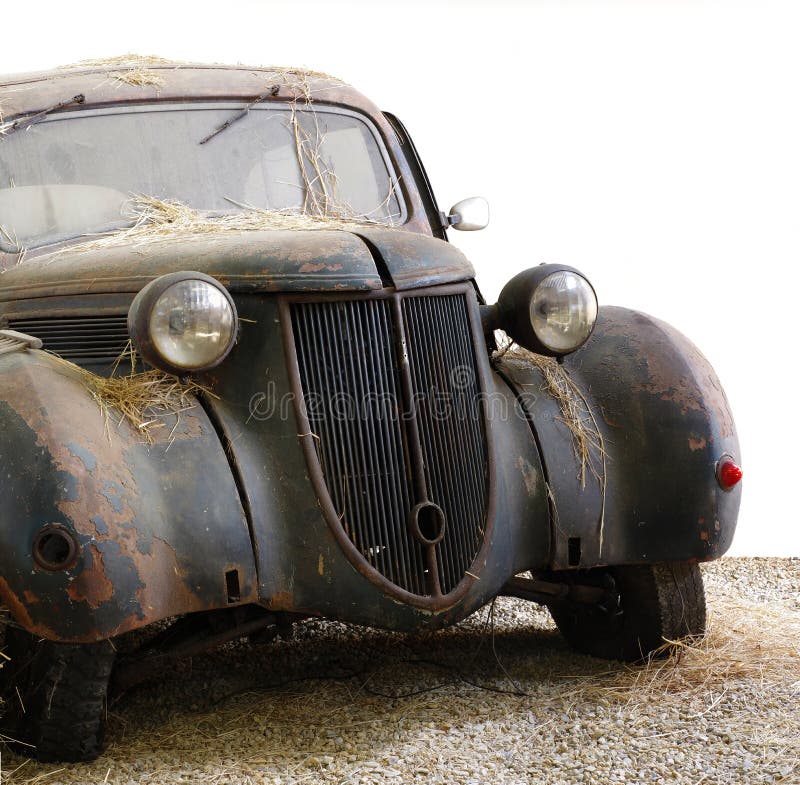 Rusty vintage car stock photo. Image of retro, isolated - 129867622