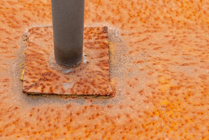 Vintage Old Red Pole Applied between Eastern and Western Style with ...