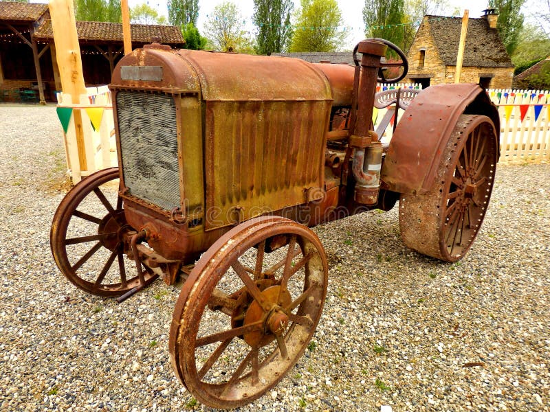 Rusty vintage tractor stock photo. Image of agriculture - 185406204