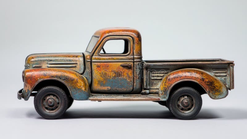 Vintage Rusty Toy Truck Side View Isolated Stock Illustration ...