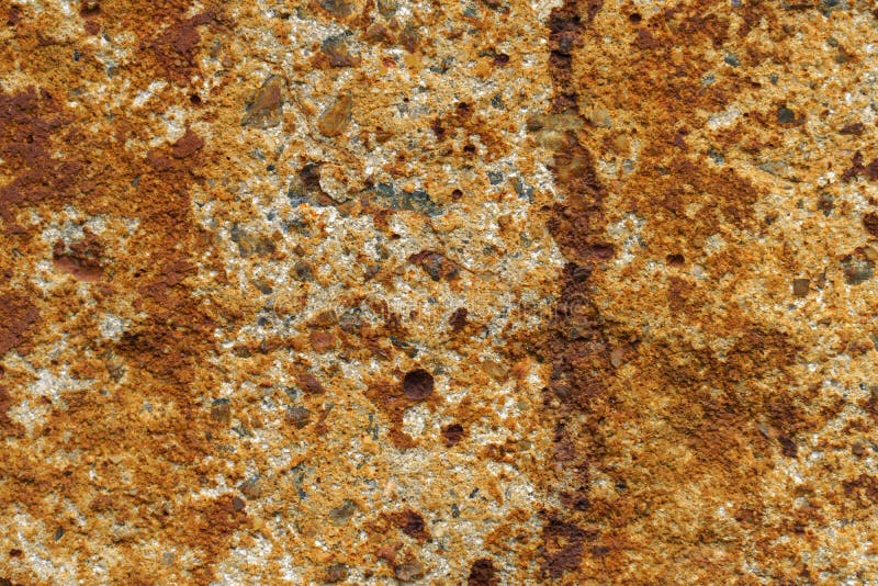Rusty Wall Background. the Gray Concrete Wall is Stained with Rust ...
