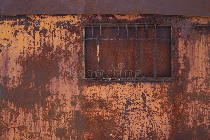 Rusty Wall with a Closed Window Stock Image - Image of background ...