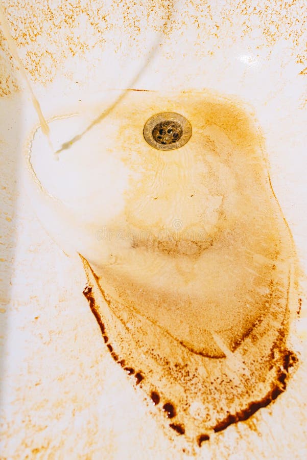 Rusty Water Flows from the Tap into the Bathtub Stock Image - Image of ...