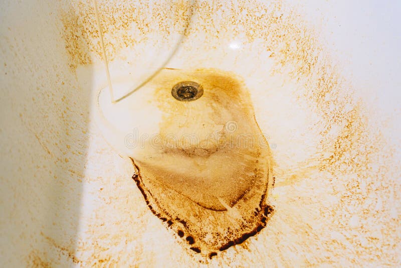 Rusty Water Flows from the Faucet in the Bathroom Stock Photo - Image ...