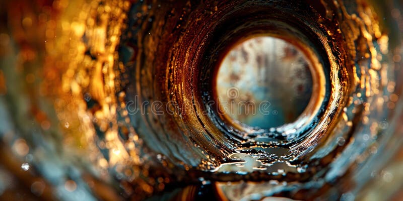 The Rusty Water Inside the Pipe Stock Photo - Image of rust, detail ...