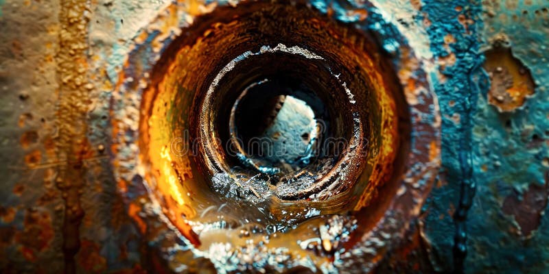 The Rusty Water Inside the Pipe Stock Image - Image of calcium ...