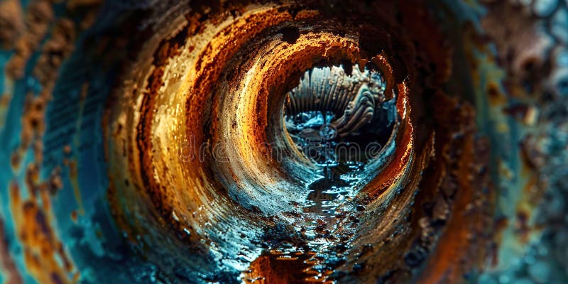 The Rusty Water Inside the Pipe Stock Photo - Image of closeup, rust ...